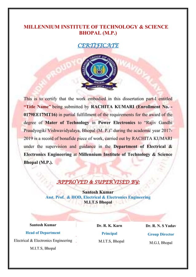 Format mtech synopsis | PDF | Business | Business and Finance