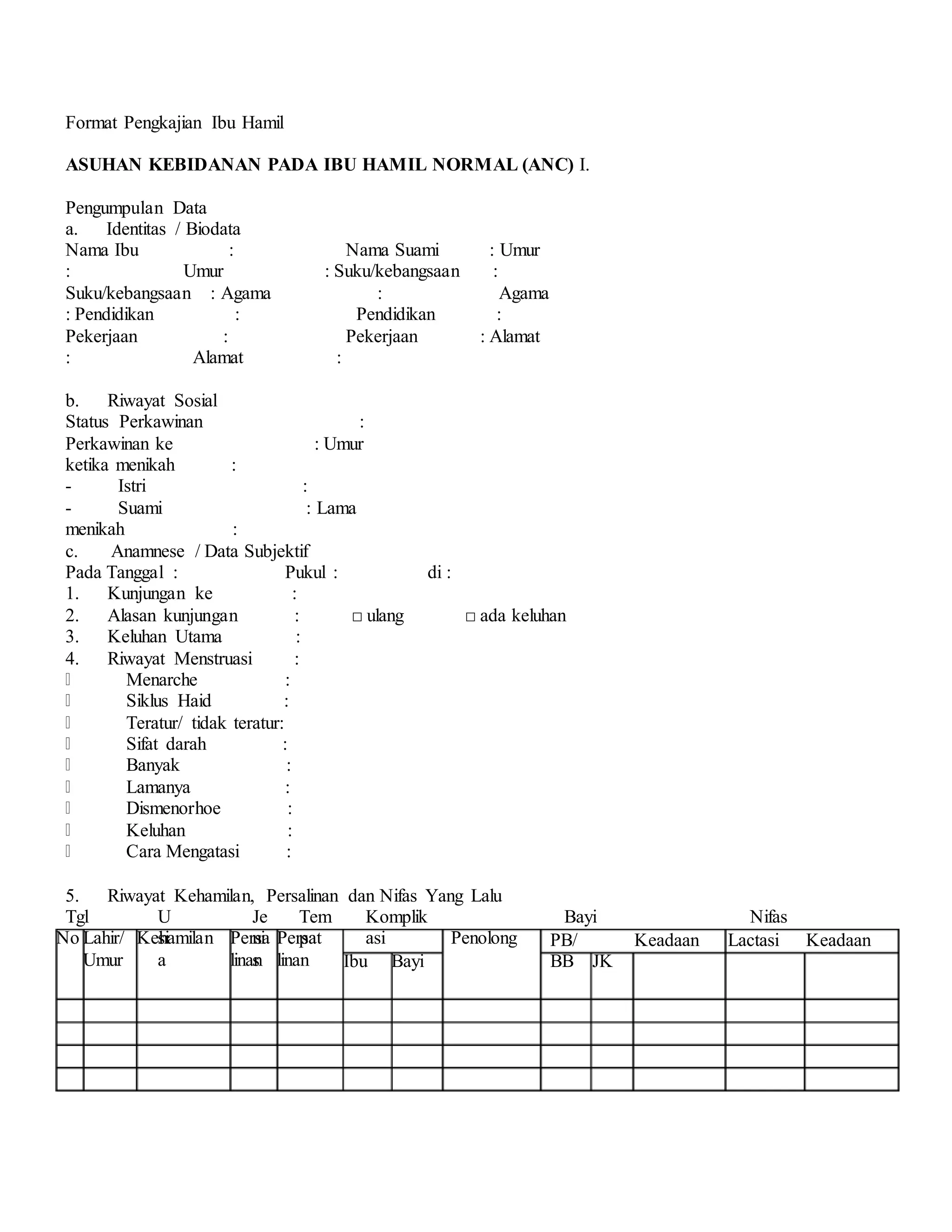 Format n contoh anc | PDF