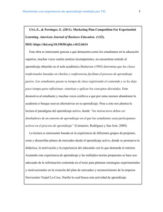 Experiencia de aprendizaje mediada por las TIC | PDF