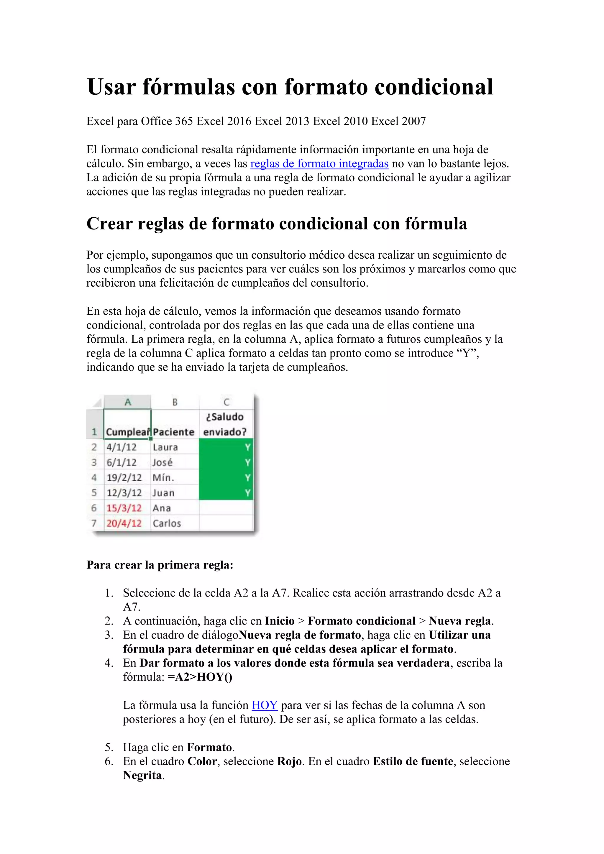 Formato condicional | PDF