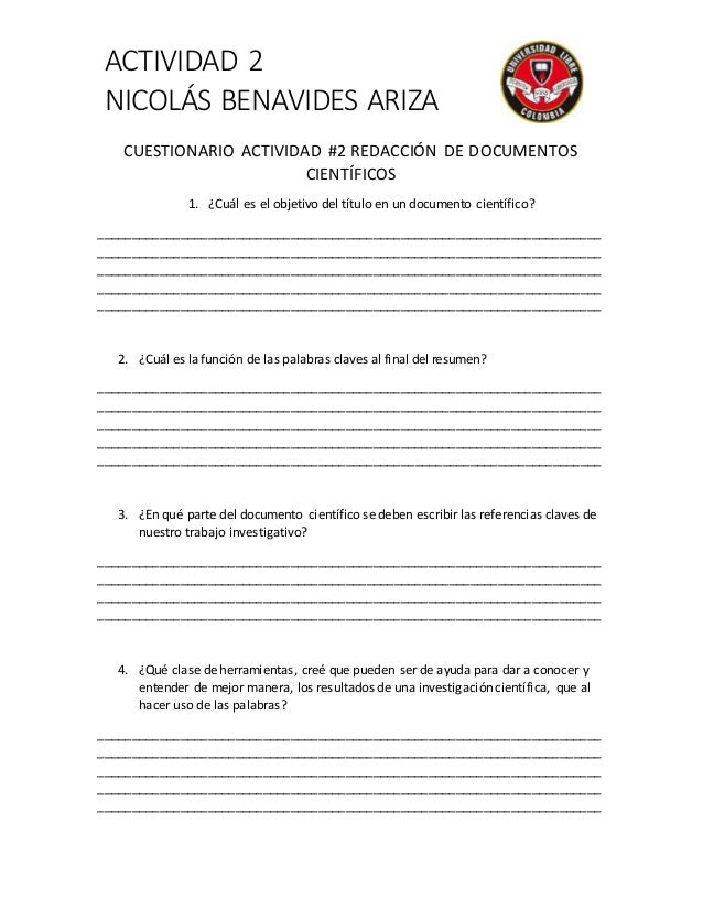 Formato cuestionario actividad 2 Formato cuestionario actividad 2