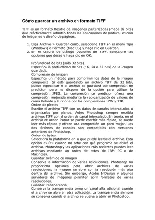 Formato de archivos tiff | PDF