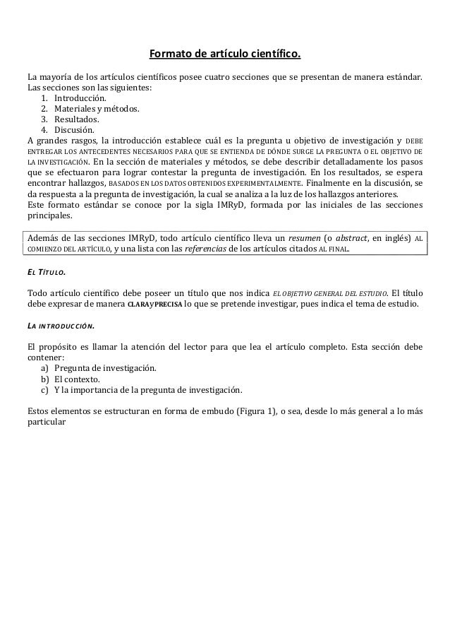 Formato De Artículo Científico