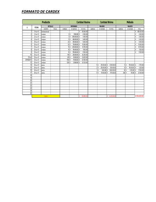 Formato de cardex | PDF