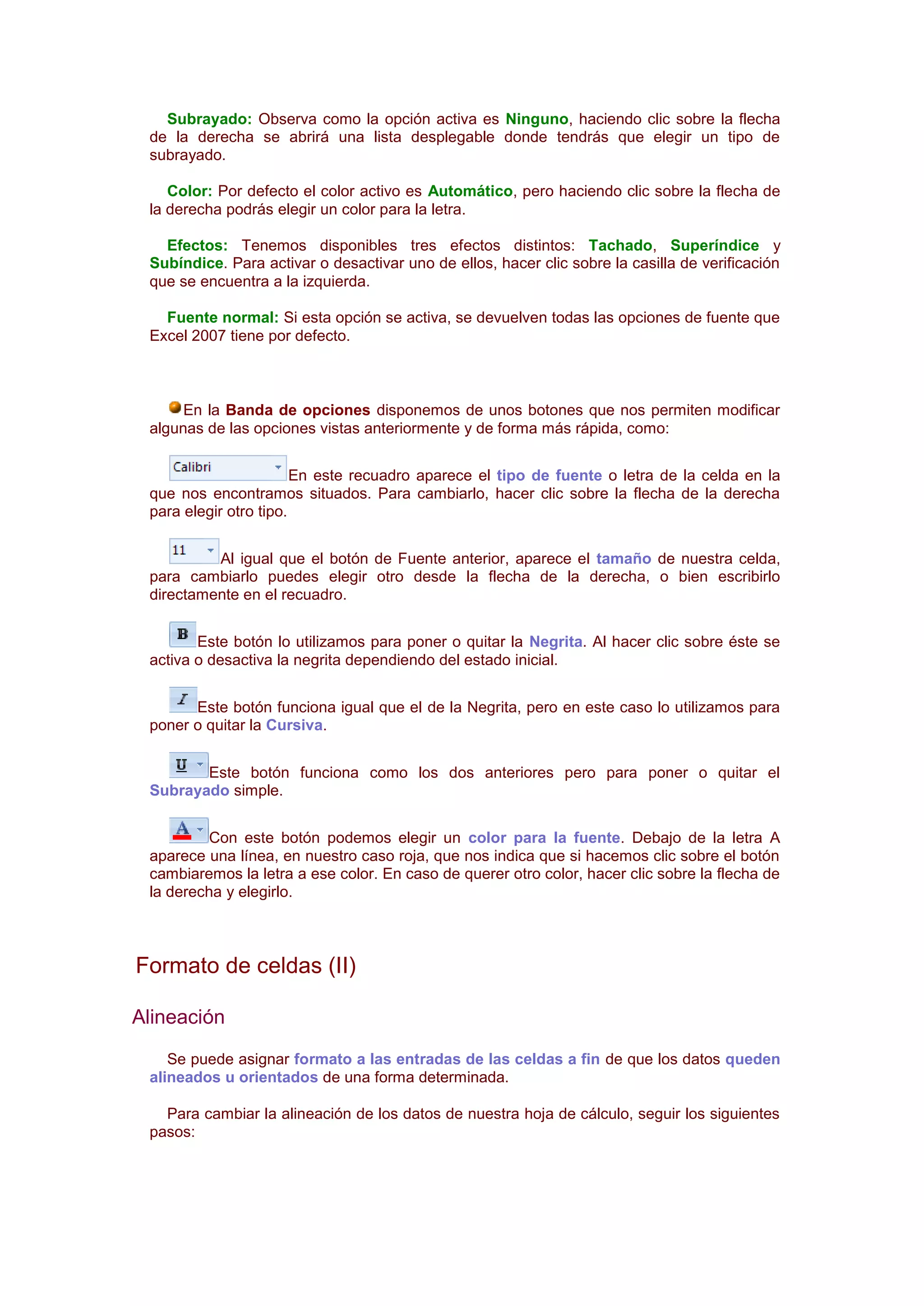 Formato de celdas | DOCX