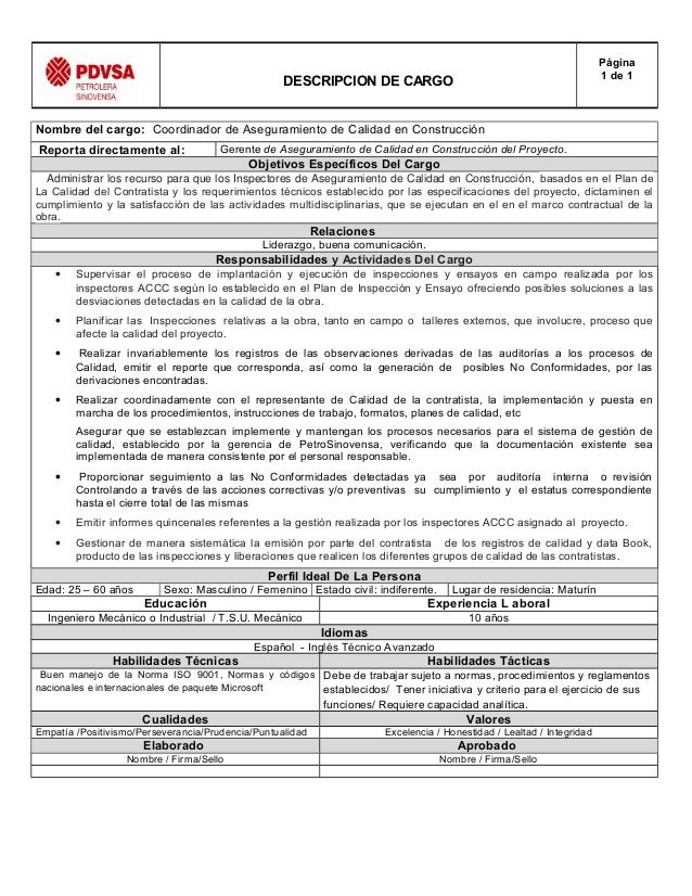 Formato de descripcion de cargo coordinador accc