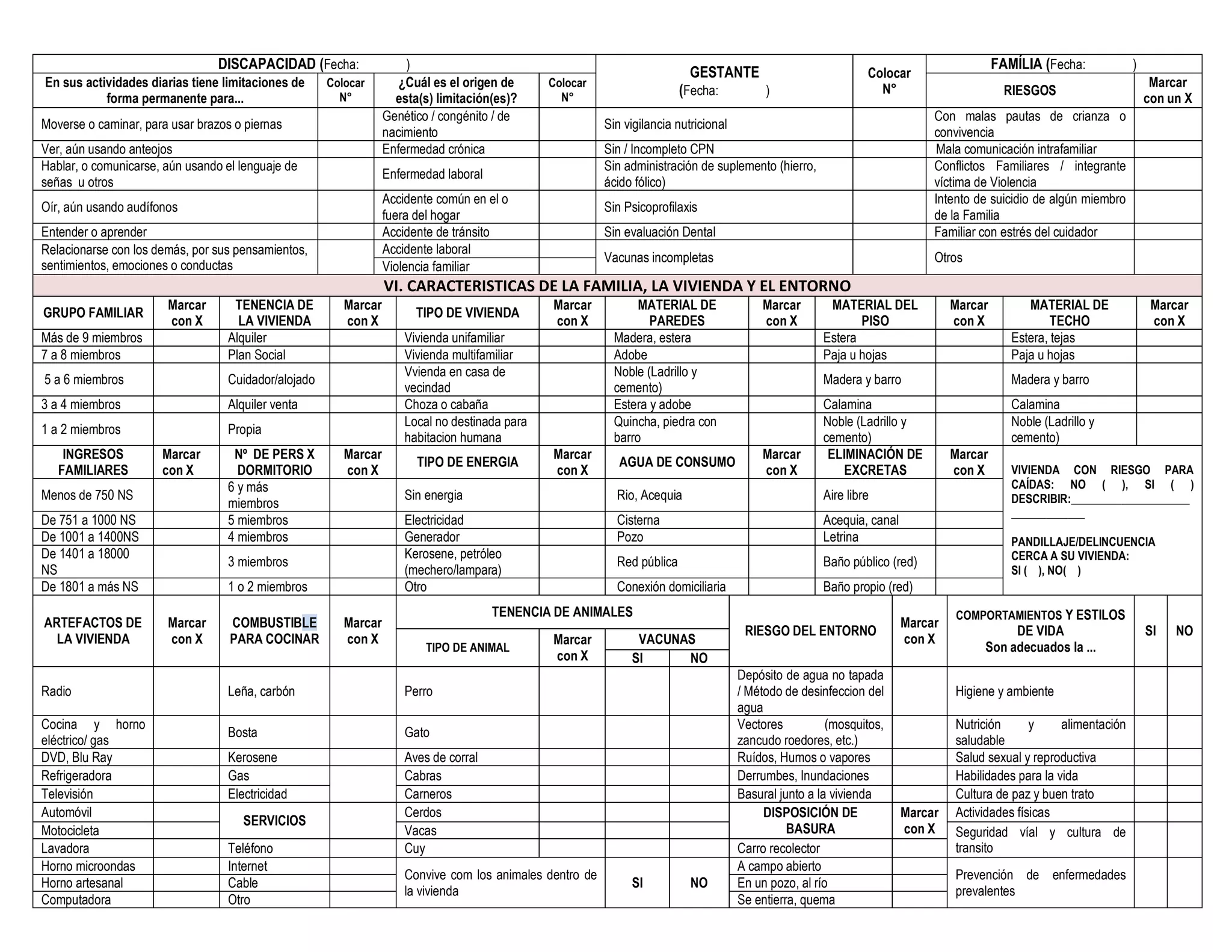 Formato de Ficha Familiar | PDF