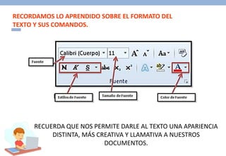 FORMATOS DE PARRAFO MICROSOFT WORD .pptx