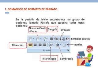FORMATOS DE PARRAFO MICROSOFT WORD .pptx