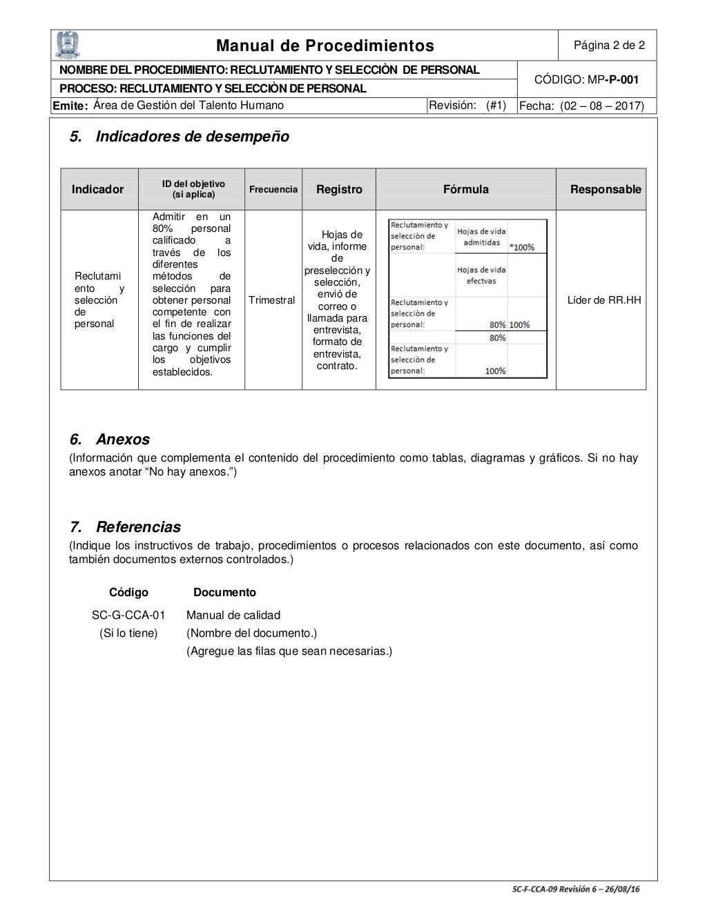 Formato de procedimientos