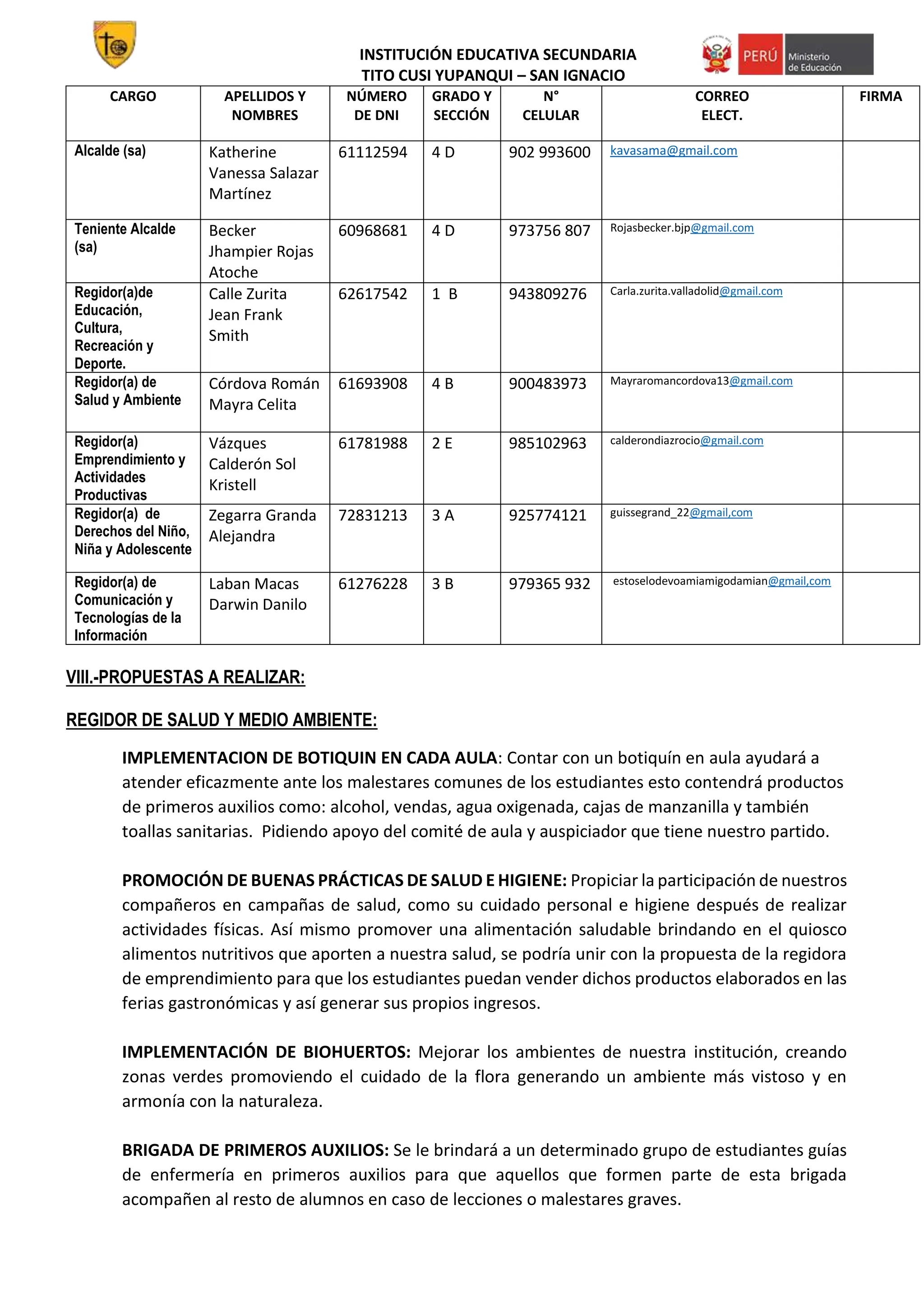 FORMATO DE SOLICITUD DE INSCRIPCIÓN DE LISTA Y PLAN DE TRABAJO IE TCY ...
