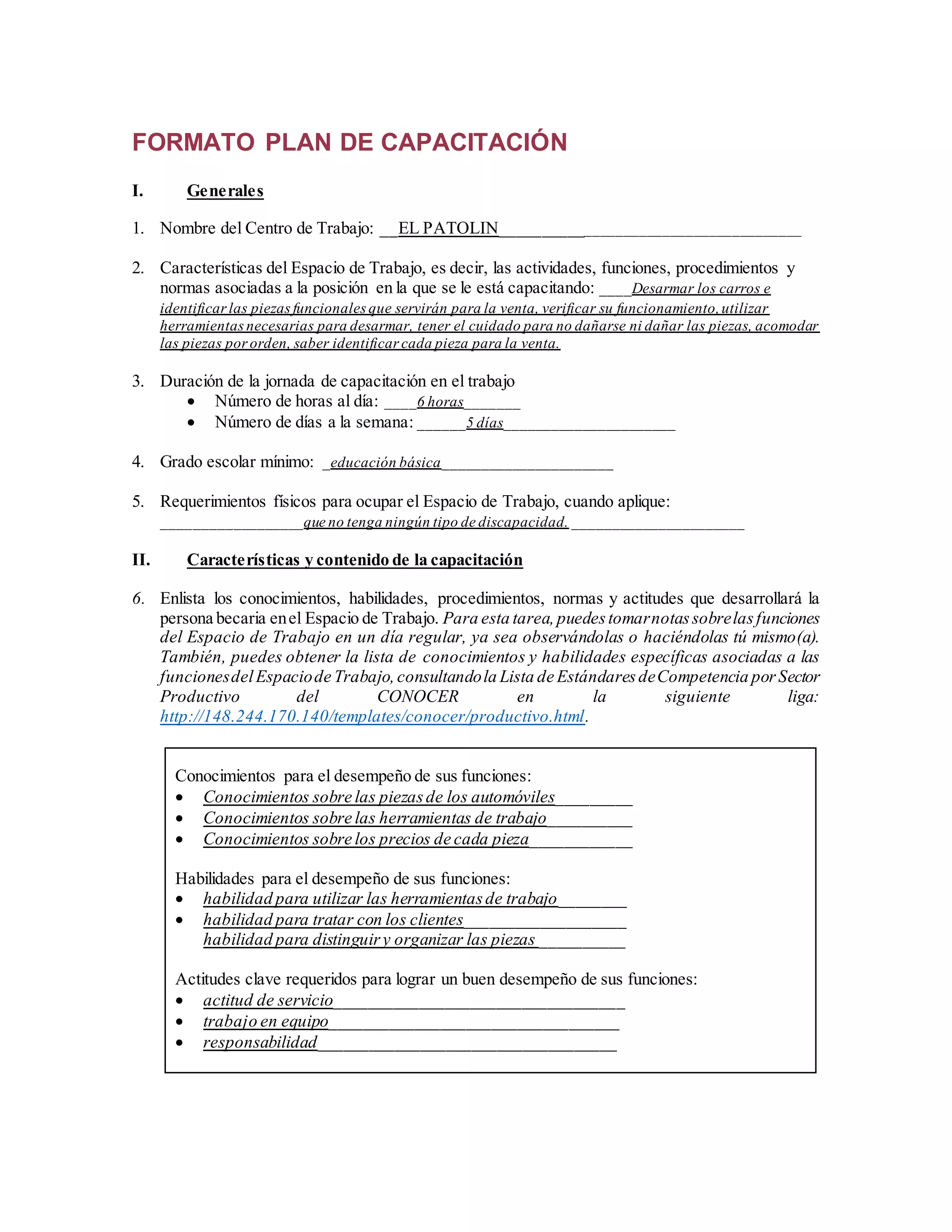 Formato el patolin | DOCX