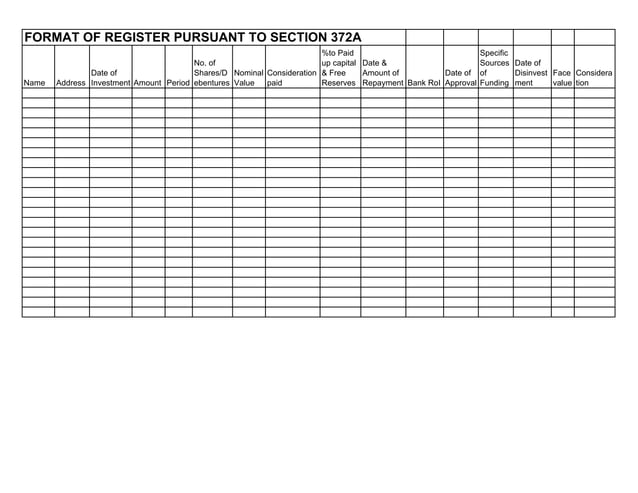 Formatofallstatutoryregistersundercompaniesact 090909005538-phpapp02 | PDF