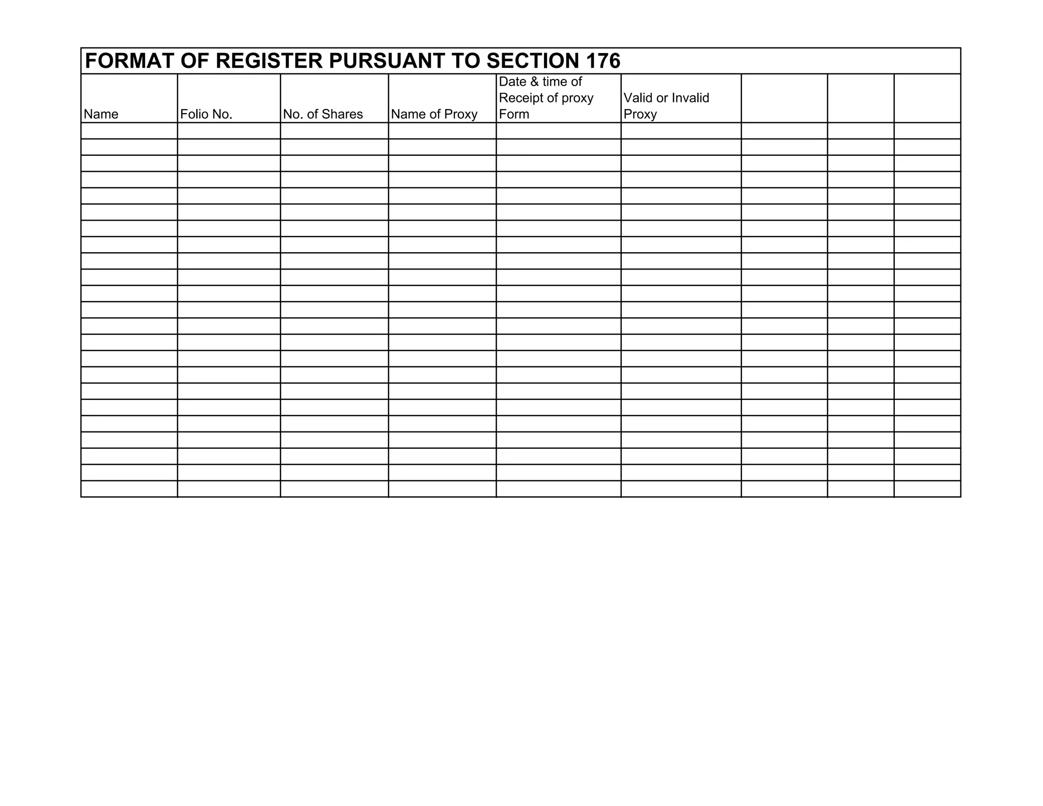 Format Of All Statutory Registers Under Companies Act | PDF