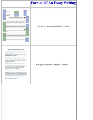 Format Of An Essay Writing | PDF