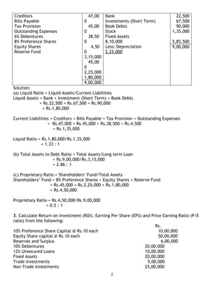 Format of bs | DOC | Stocks and Bonds | Personal Investing