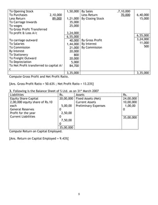 Format of bs | DOC | Stocks and Bonds | Personal Investing