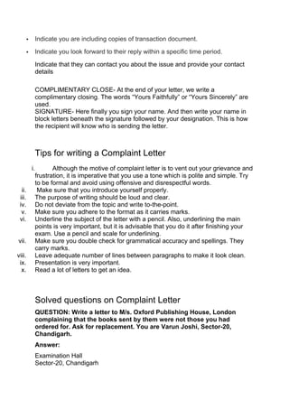 Format of complaint letter | PDF