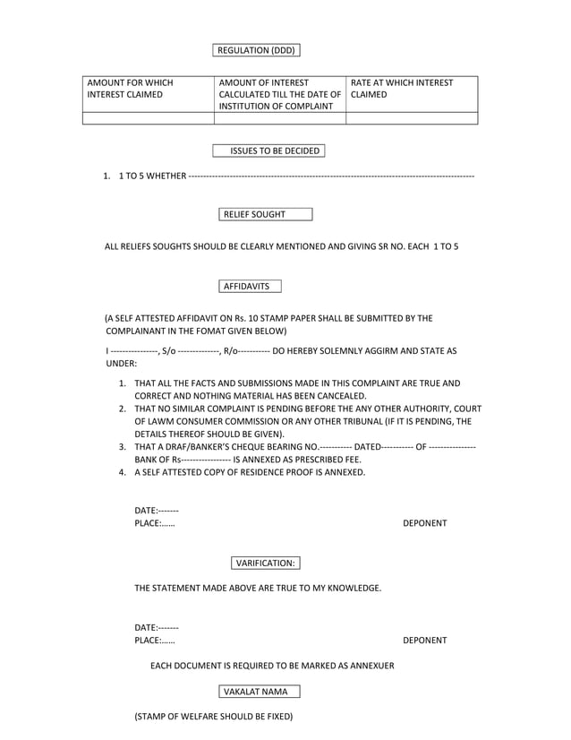 RERA Panchkula Haryana Complaint Format | PDF | Legal Services Industry | Industries