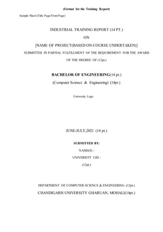 Format of industrial training_report (1) | DOCX