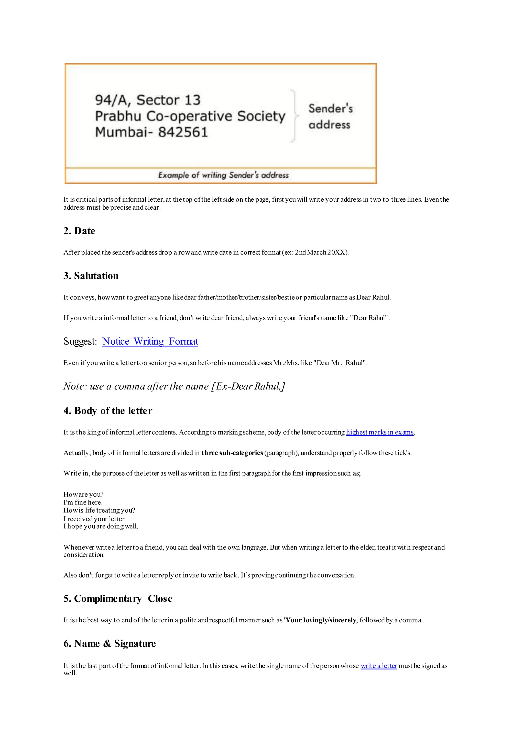 Format of Informal Letter + Best Examples 2021 | DOCX