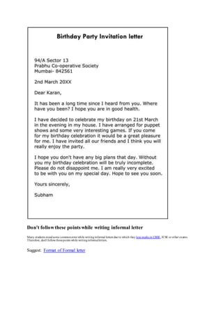 Informal Business Letter Format