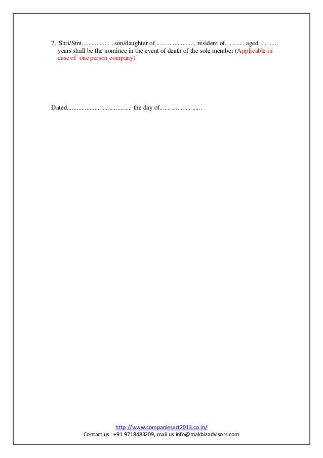 Format of moa new companies act 2013 ( moa as per companies act 2013 ...