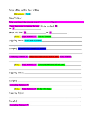 Pro & con essay writing | DOC