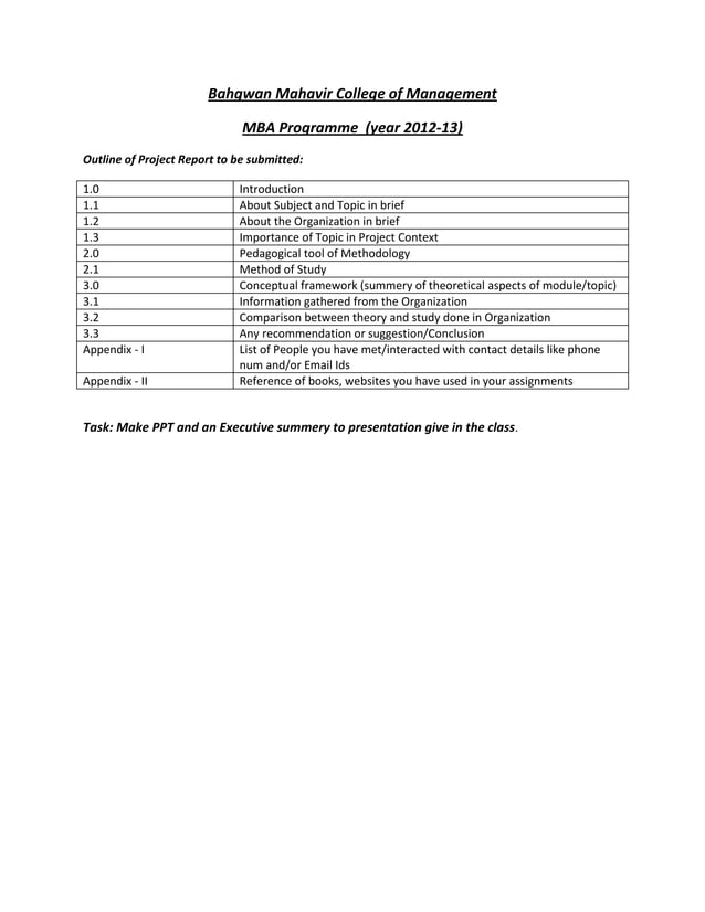 Format of project report | DOCX