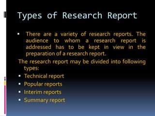 Format of research report | PPTX