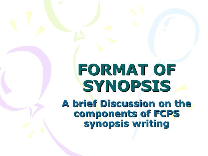 Format Of Synopsis