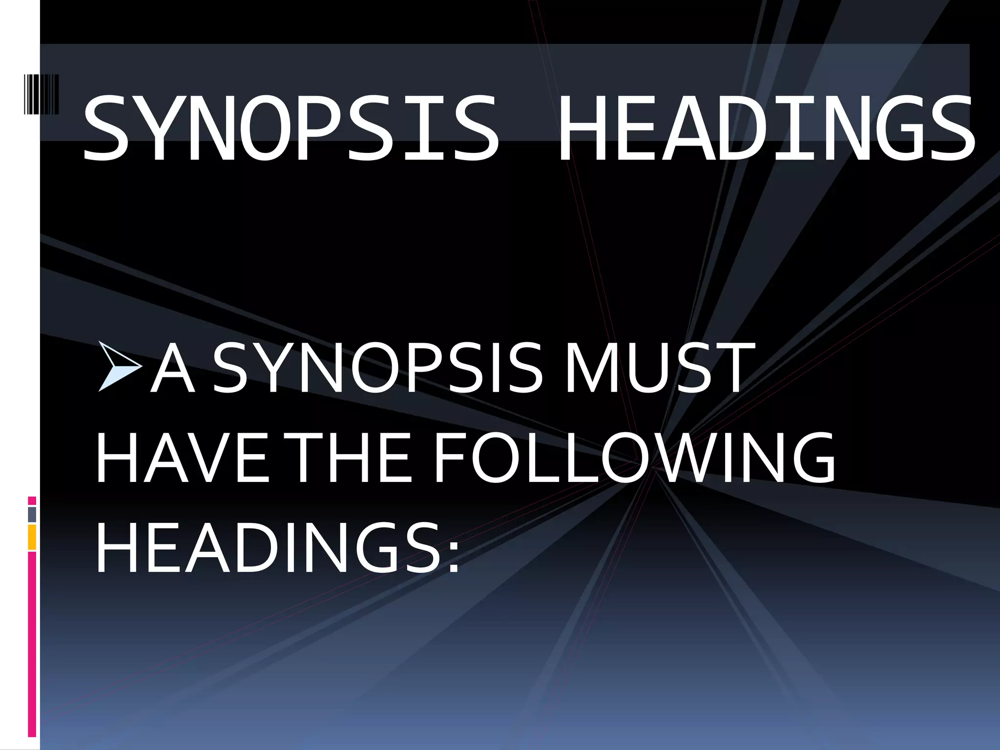 Format of synopsis | PPT