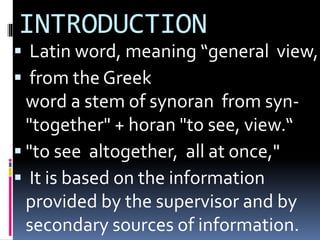 Format of synopsis | PPT