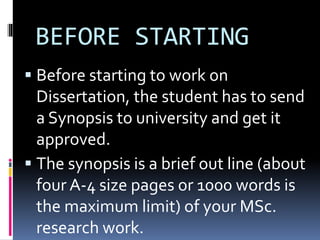 Format of synopsis | PPT