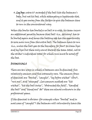 Format of the game | DOCX | Cricket | Sports