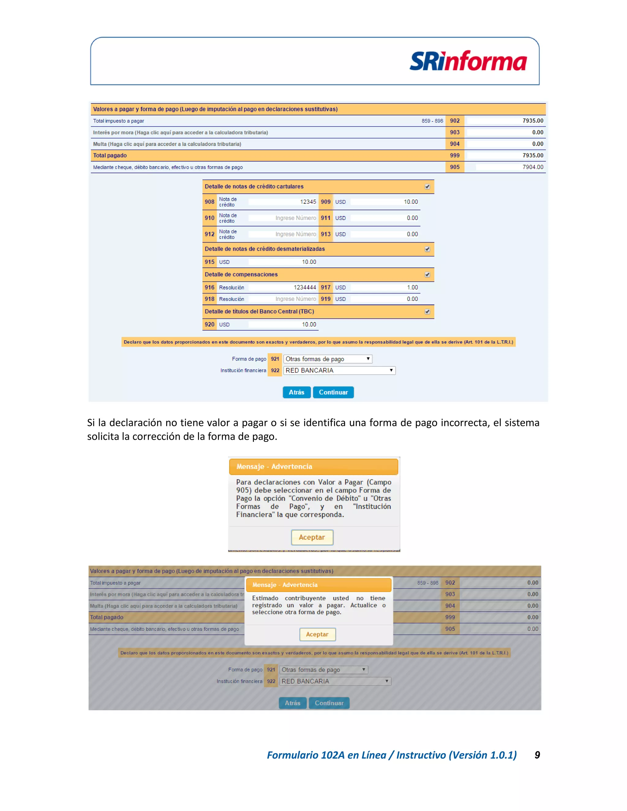 Formato instructivo formulario 102 en linea | PDF
