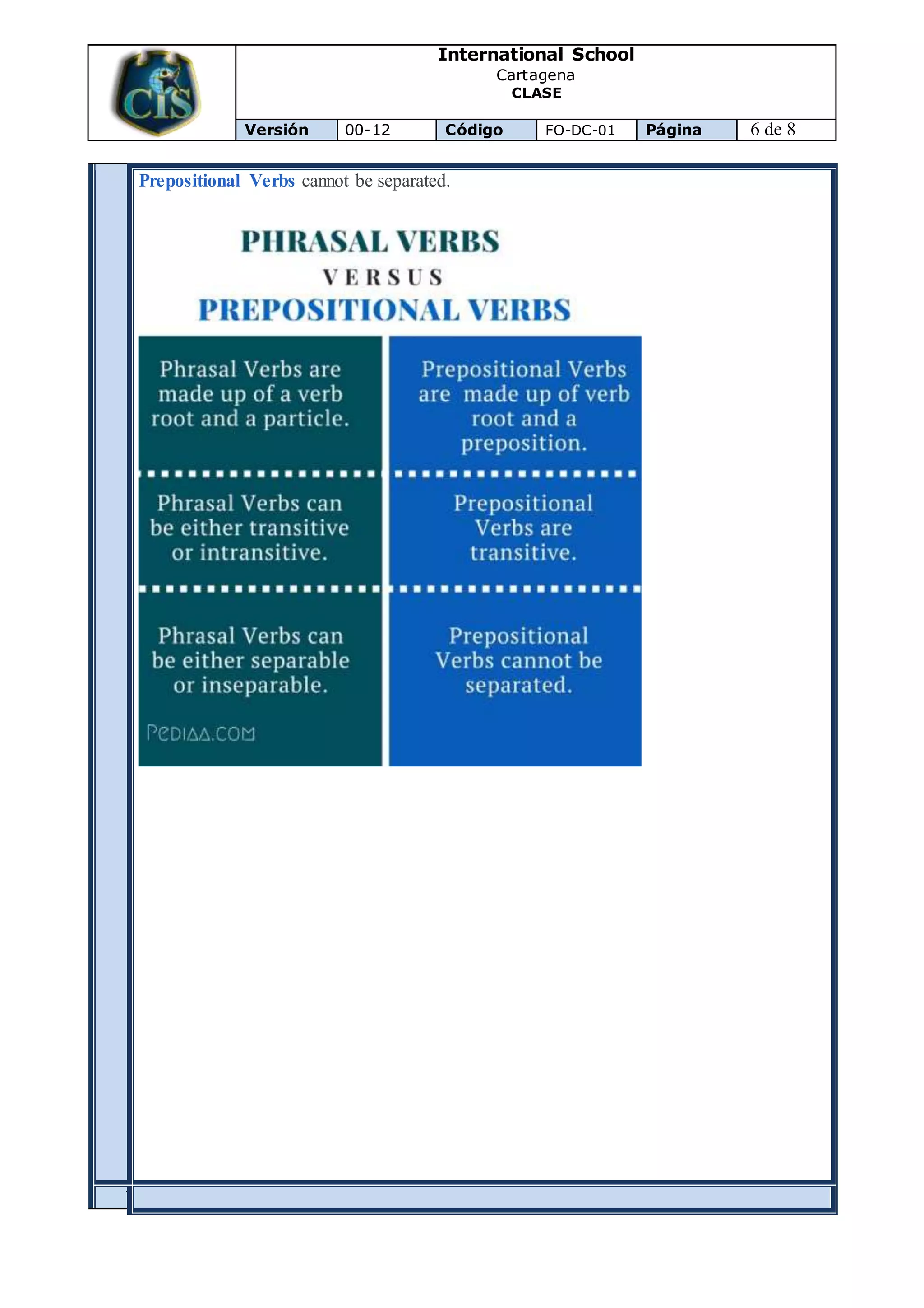 Formato plano 10th p3week7_prepositional&phrasal verbs | DOCX