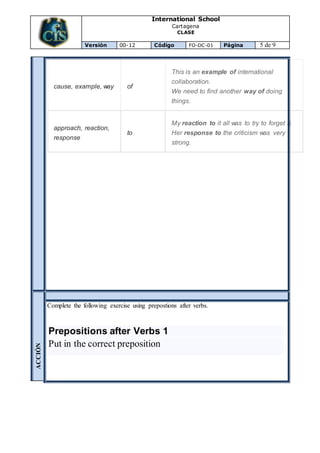 Formato plano 11th p3week7_prepositions | DOCX | Resume Writing and Advice | Job Search