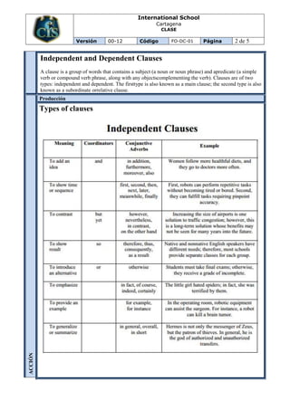 Formato plano 11th week1_typ_clauses (1) | PDF