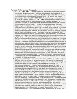 Formato poder general venezuela | DOC