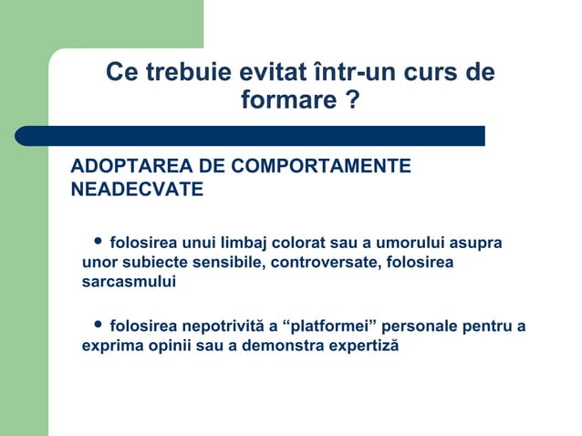 Formator curs de formare | PPT