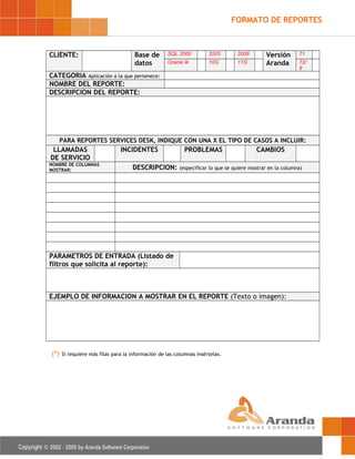 Formato reportes | DOC
