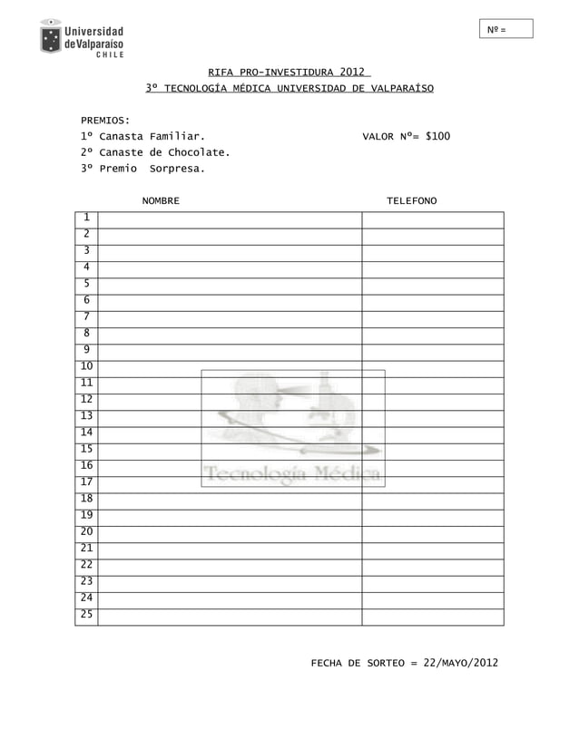 Ejemplo De Rifas En Word Formato De Rifa Para Editar En Word Descargar