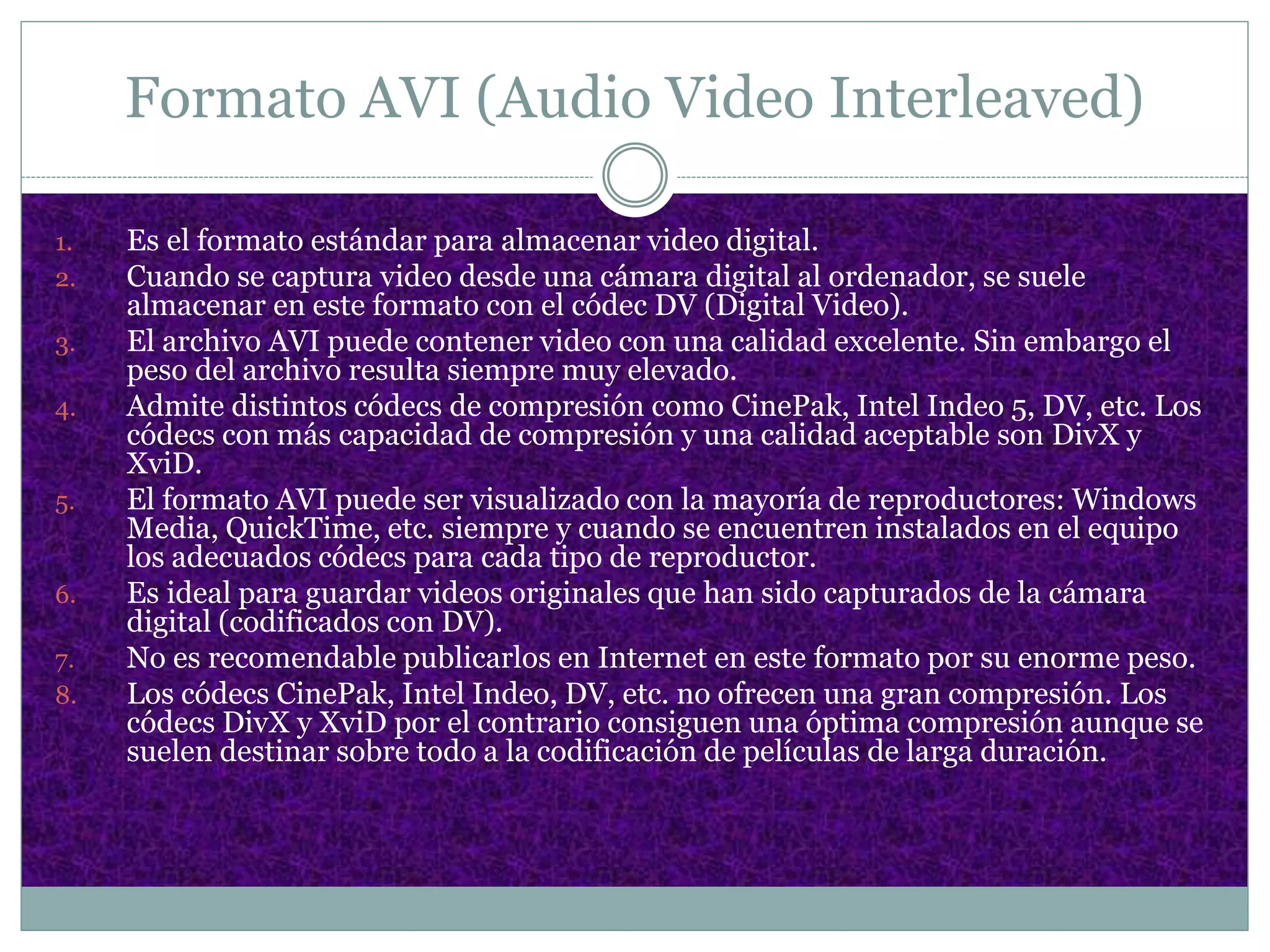 Formatos de multimedia más usados | PPTX | Digital Audio | Computer Software and Applications
