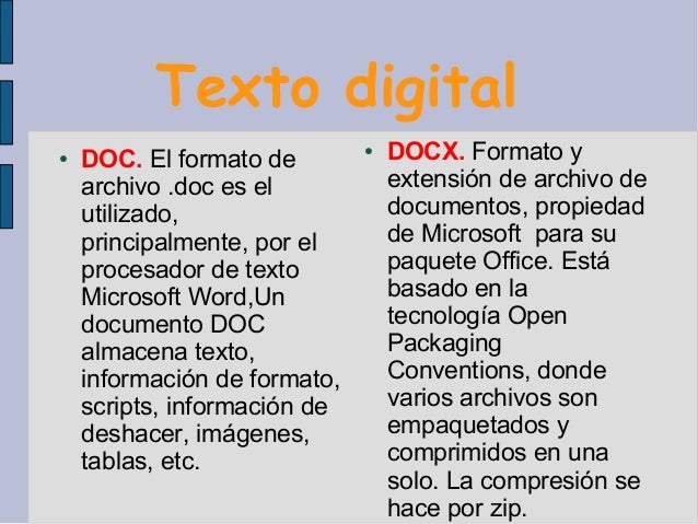 Formatos digitales