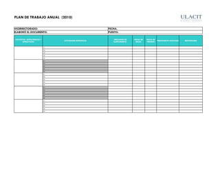 Formatos plan de metas | XLS