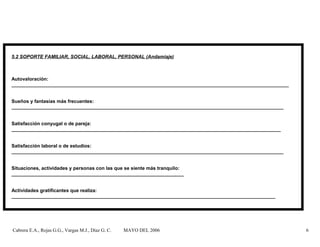 Plantilla De Evaluacion Psicologica