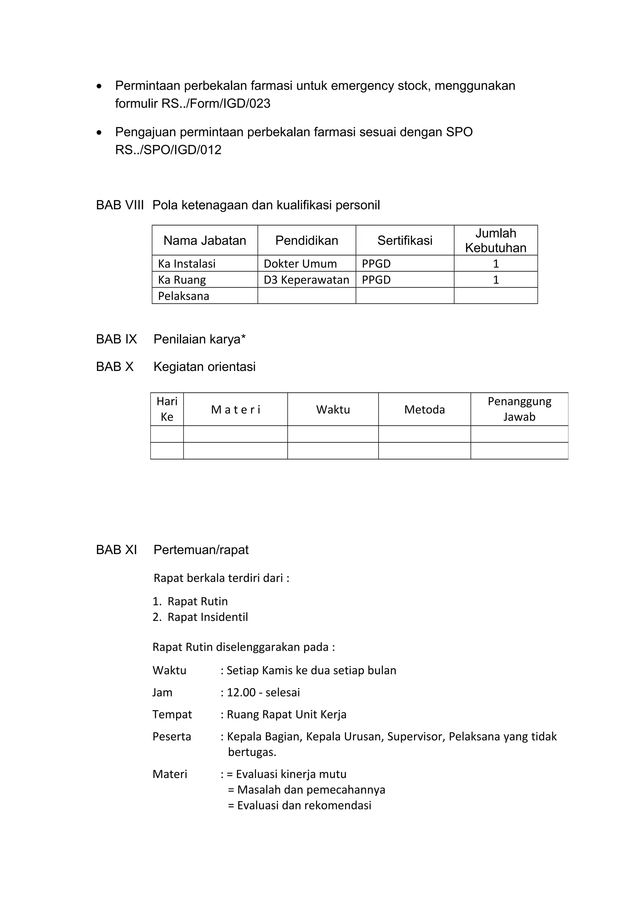 Format pedoman organisasi | DOC