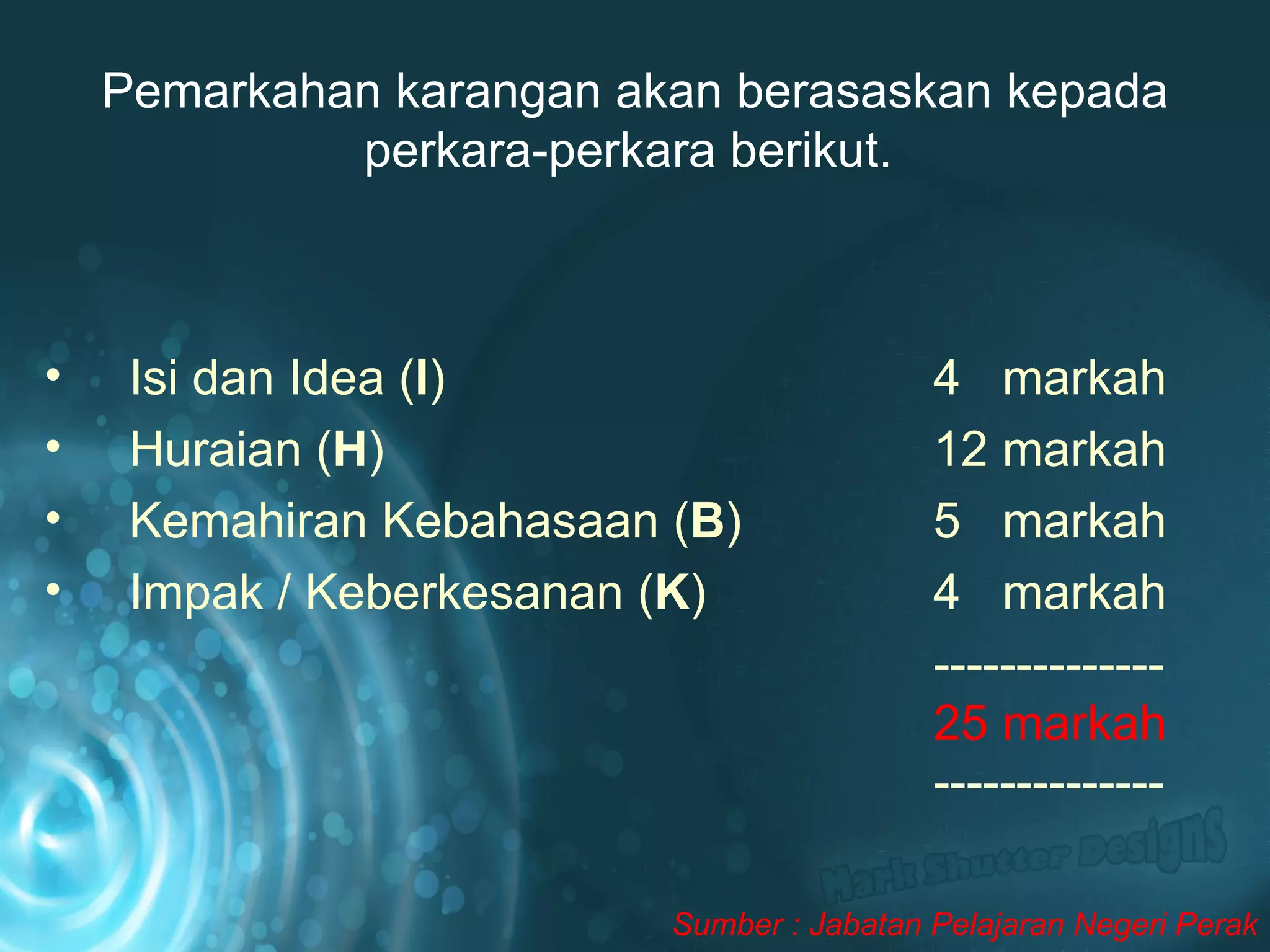 Format pemarkahan | PPS