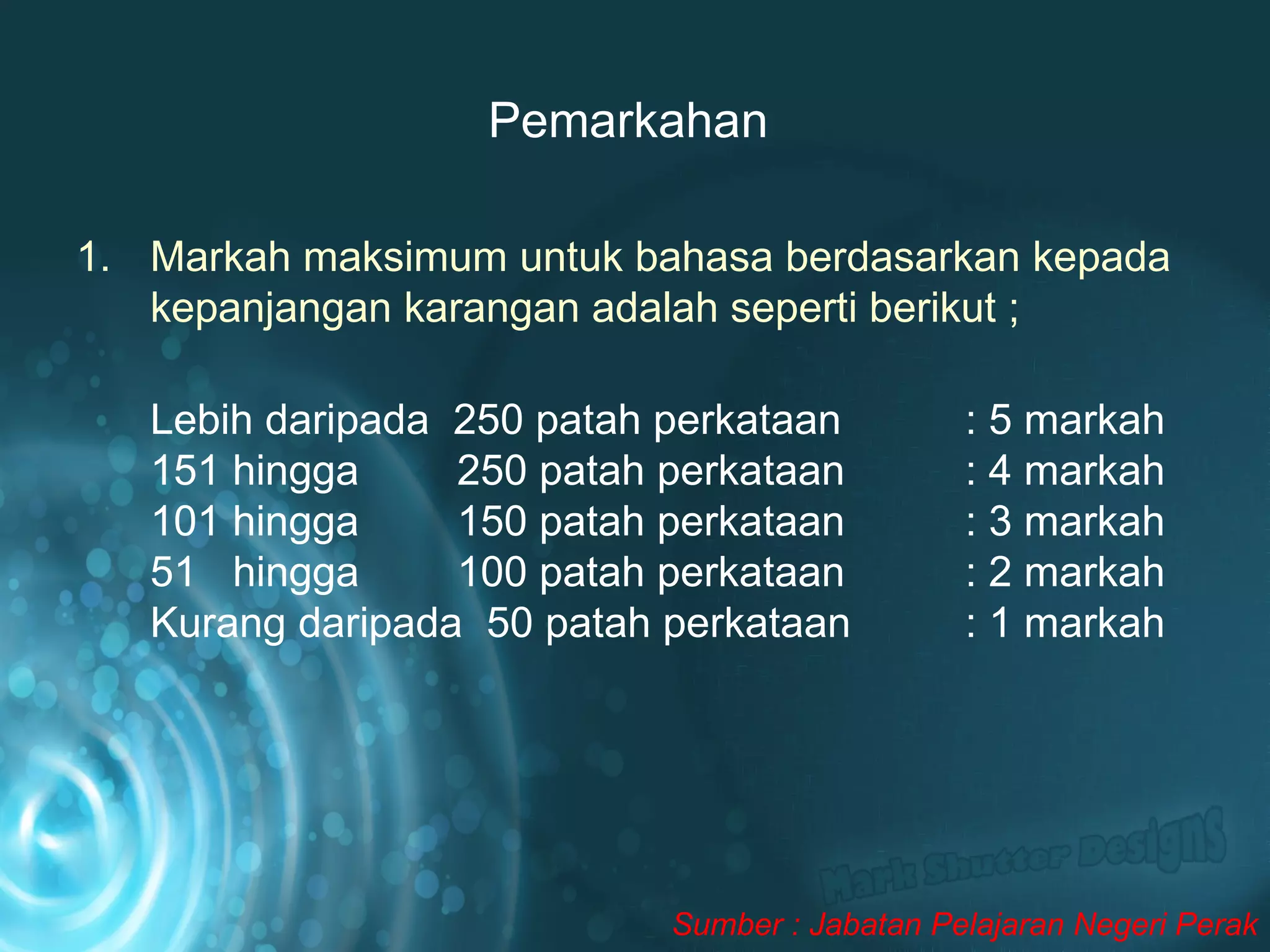 Format pemarkahan | PPS